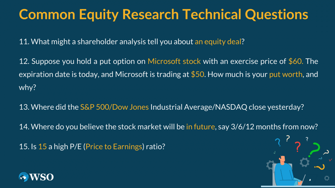 Equity Research Interview Questions and Answers (40 Samples) | Wall Street Oasis